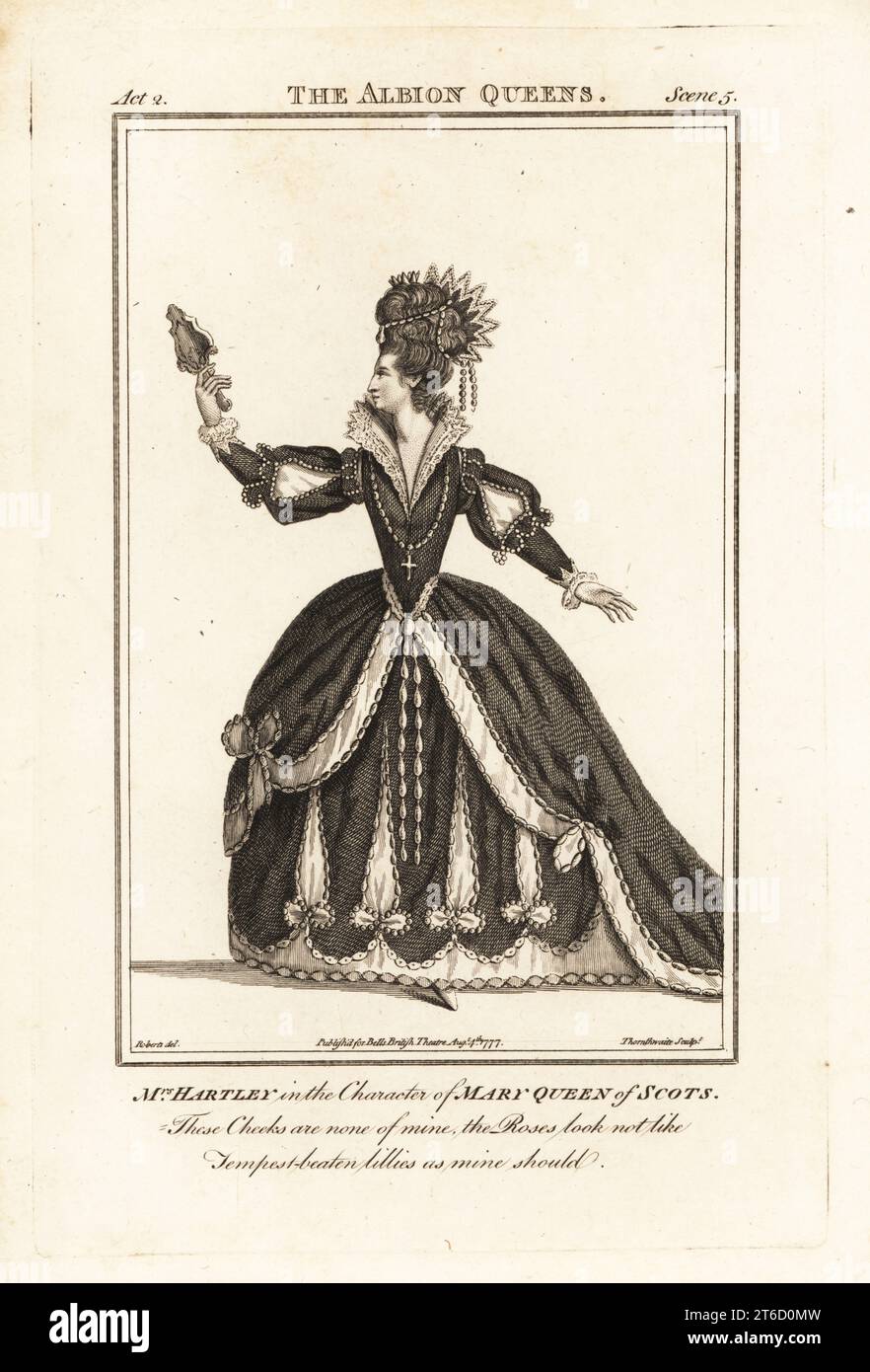 Mrs Elizabeth Hartley in the character of Mary Queen of Scots in John ...
