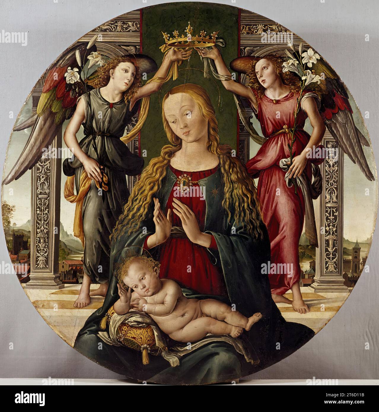 Madonna and Child with Two Angels, c1500. This “tondo” (circular ...