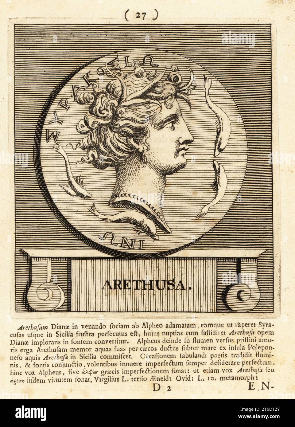 Arethusa, nymph and daughter of Nereus who fled from her home in ...