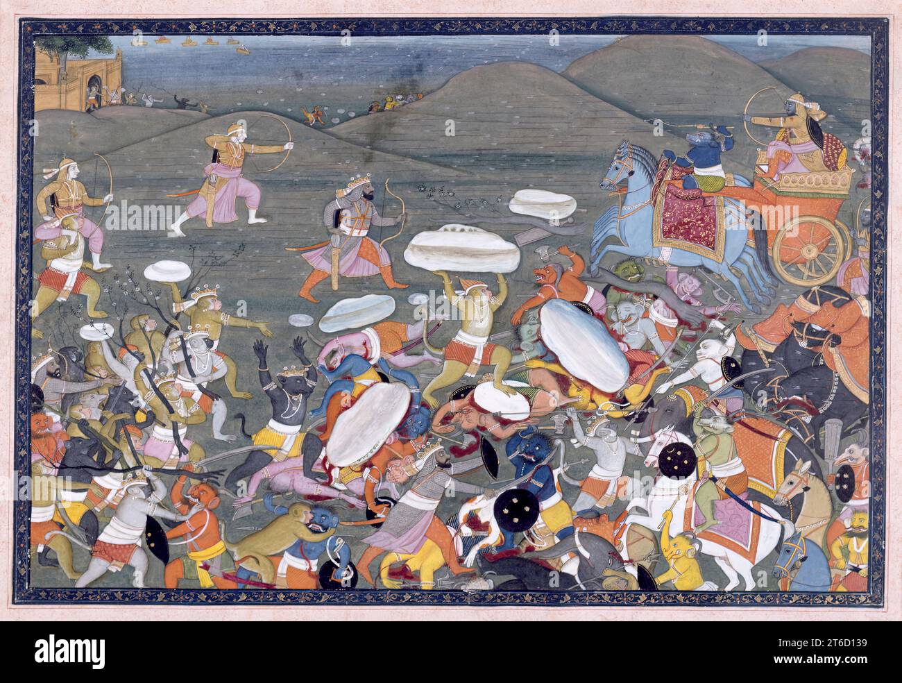 Lakshmana Fights Indrajit, 1775-1800. An avatar of the god Vishnu, Rama ...