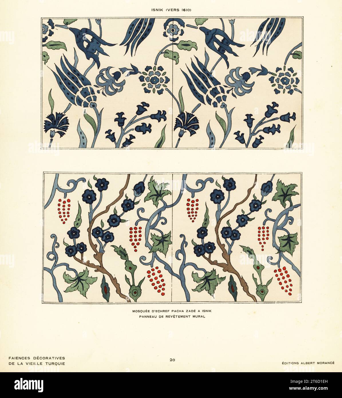 Panel of ceramic wall tiles decorated with tulips and flowers in the ...