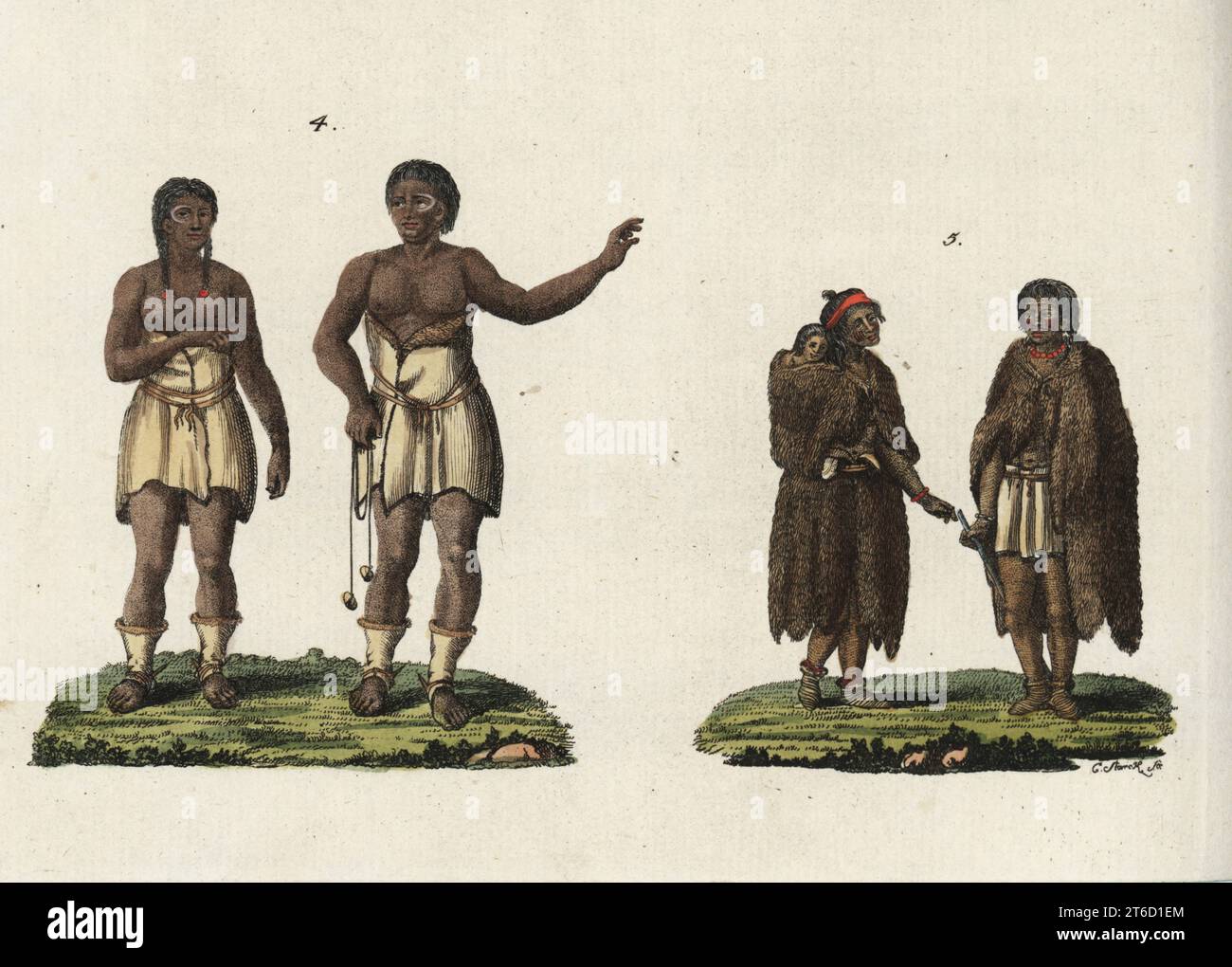 Costumes of the people of America, 18th century. Giant Patagon or ...