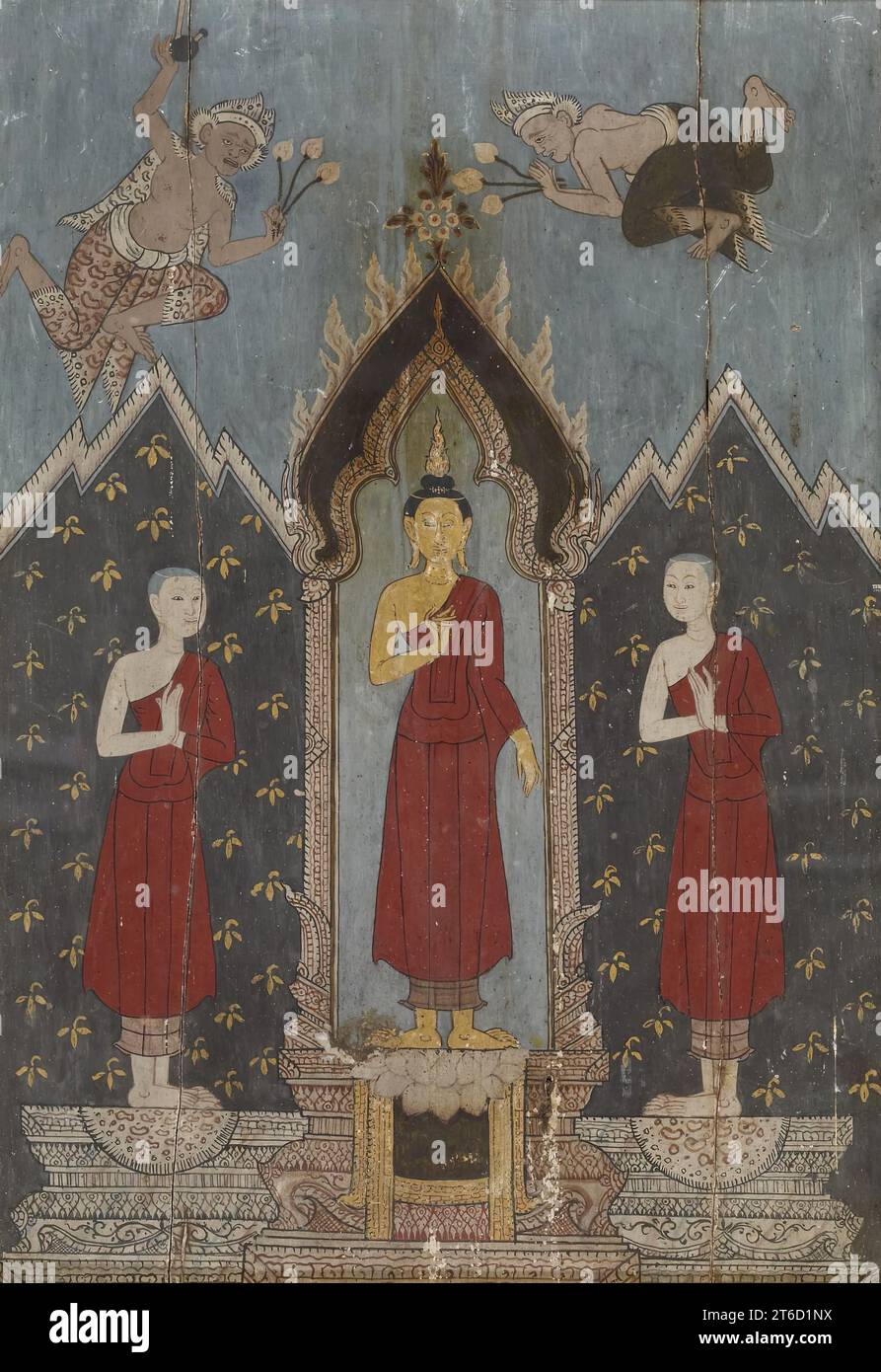 The Buddha with his disciples Sariputta and Moggalana, 1st quarter 19th ...