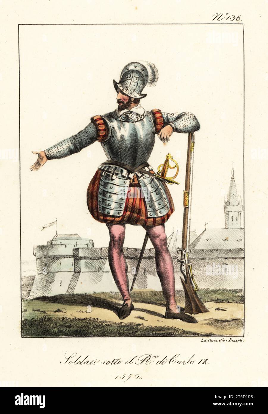 French infantry soldier in the reign of King Charles IX, 1572. In ...