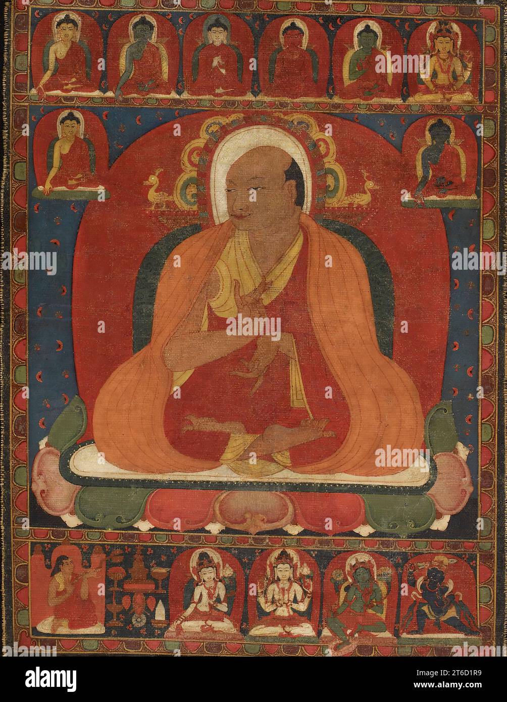Portrait of a Tibetan Monk, 12th century. Wearing the robes of a ...