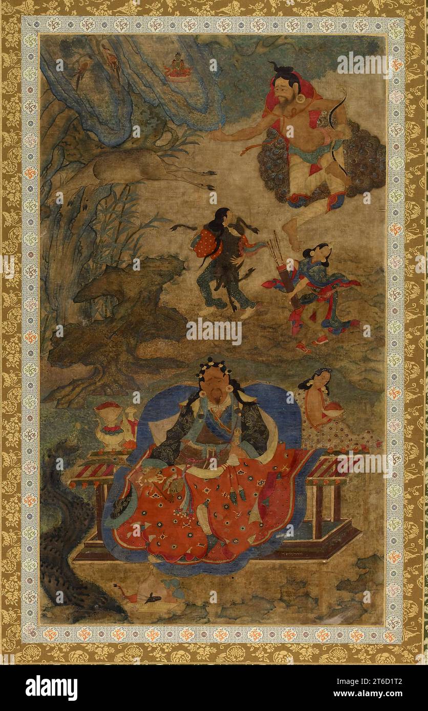 Mahasiddhas Shavaripa and Dharikapa, c1600. Painted in a style closely ...