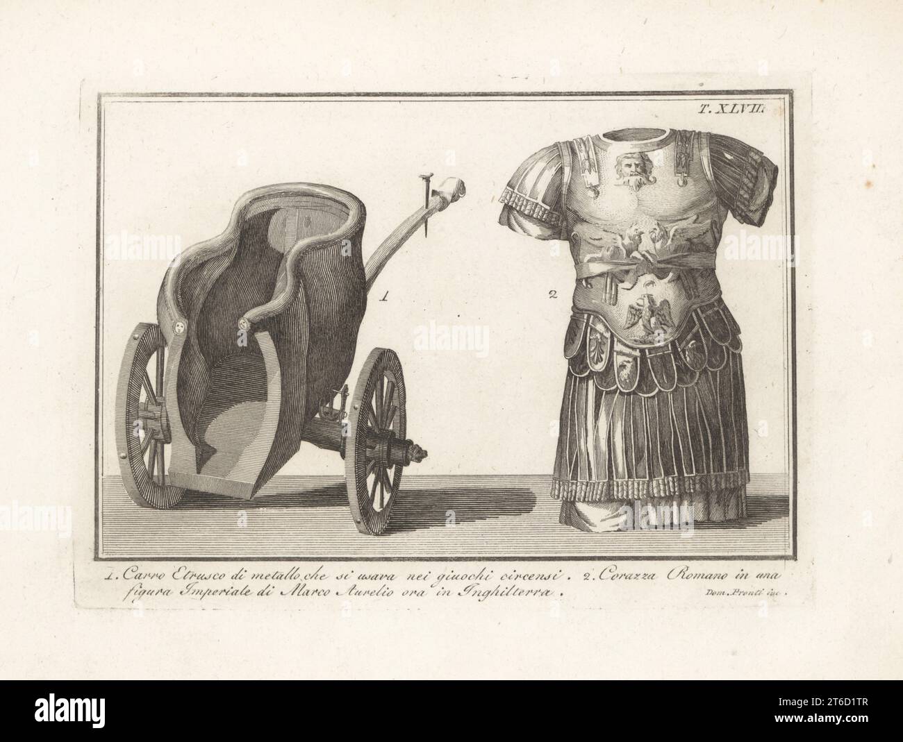 Etruscan metal chariot or biga used in races in circuses 1, Roman ...