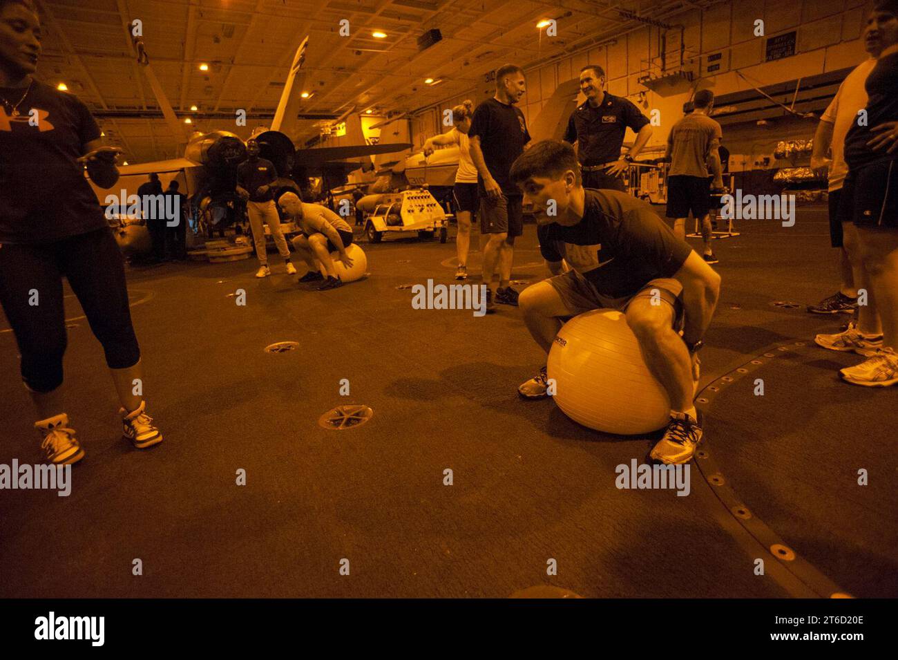 USS Carl Vinson Captain’s Cup relay race 141028 Stock Photo - Alamy