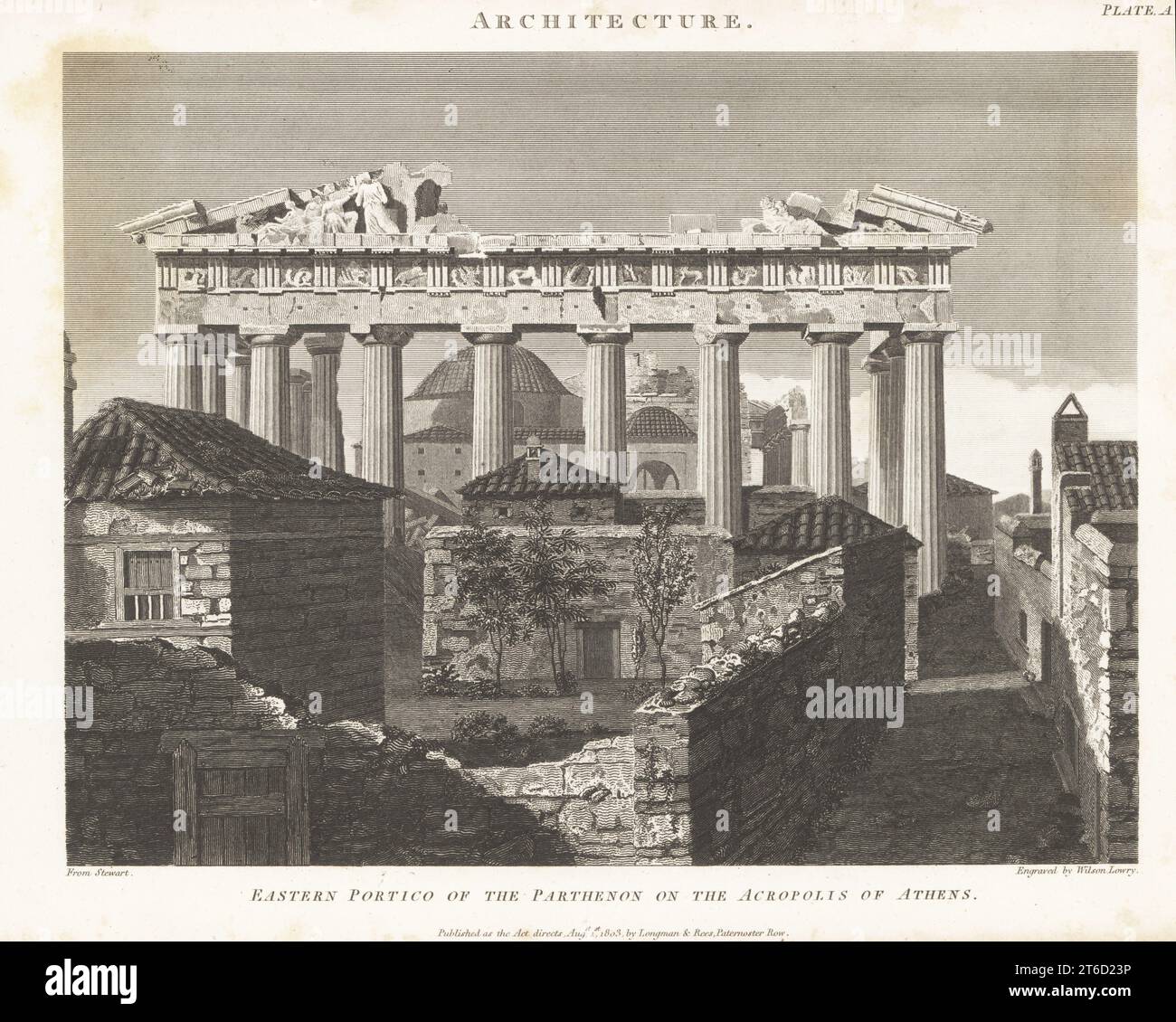 Eastern portico of the Parthenon on the Acropolis of Athens, Greece ...