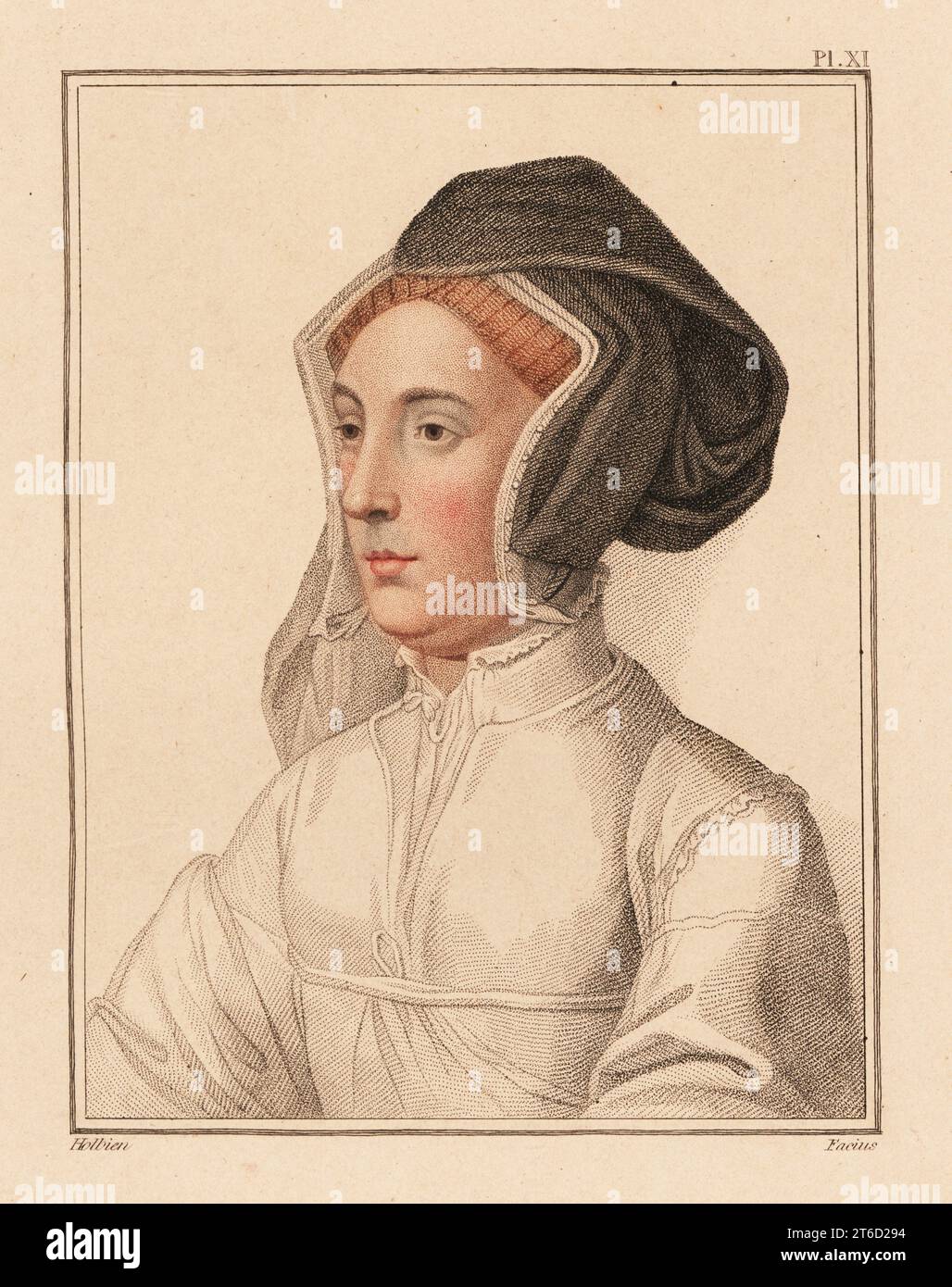 Portrait of unknown woman from the court of King Henry VIII in gable ...