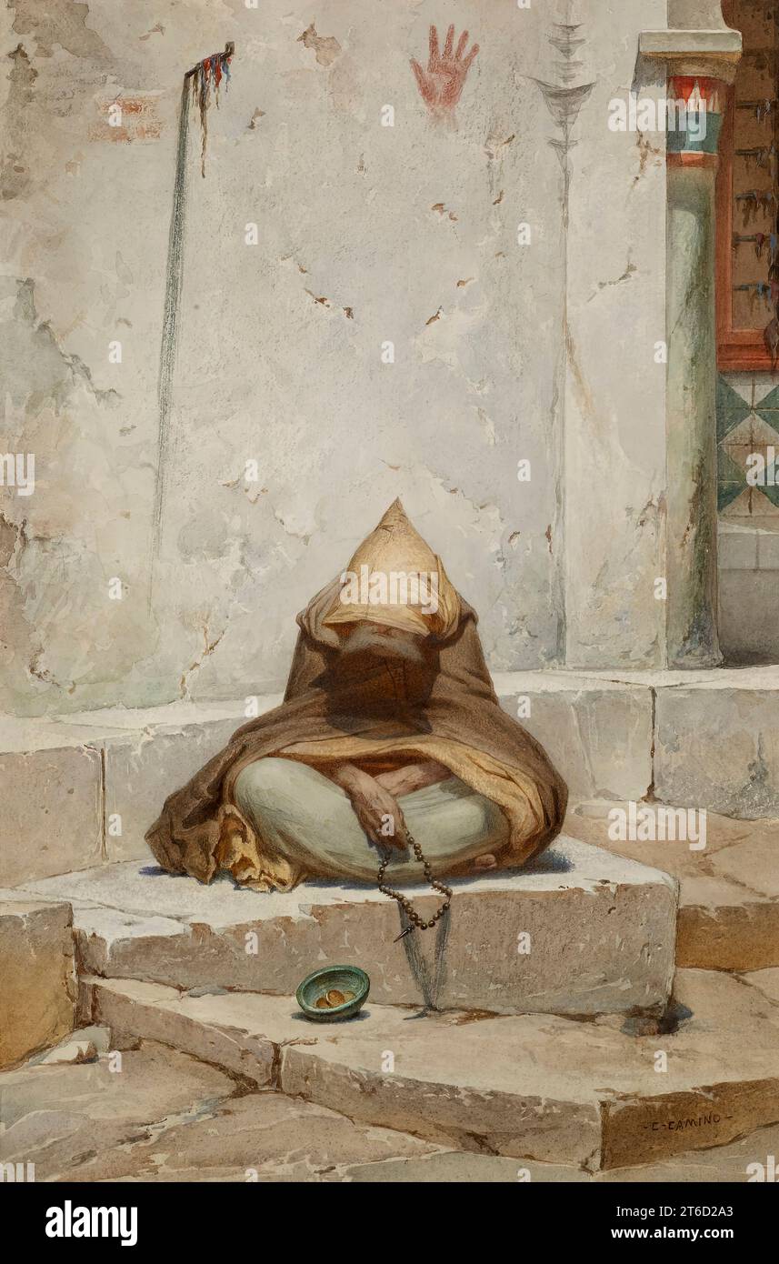 Arab Mendicant in Meditation, c1860. In this work, the artist depicts ...