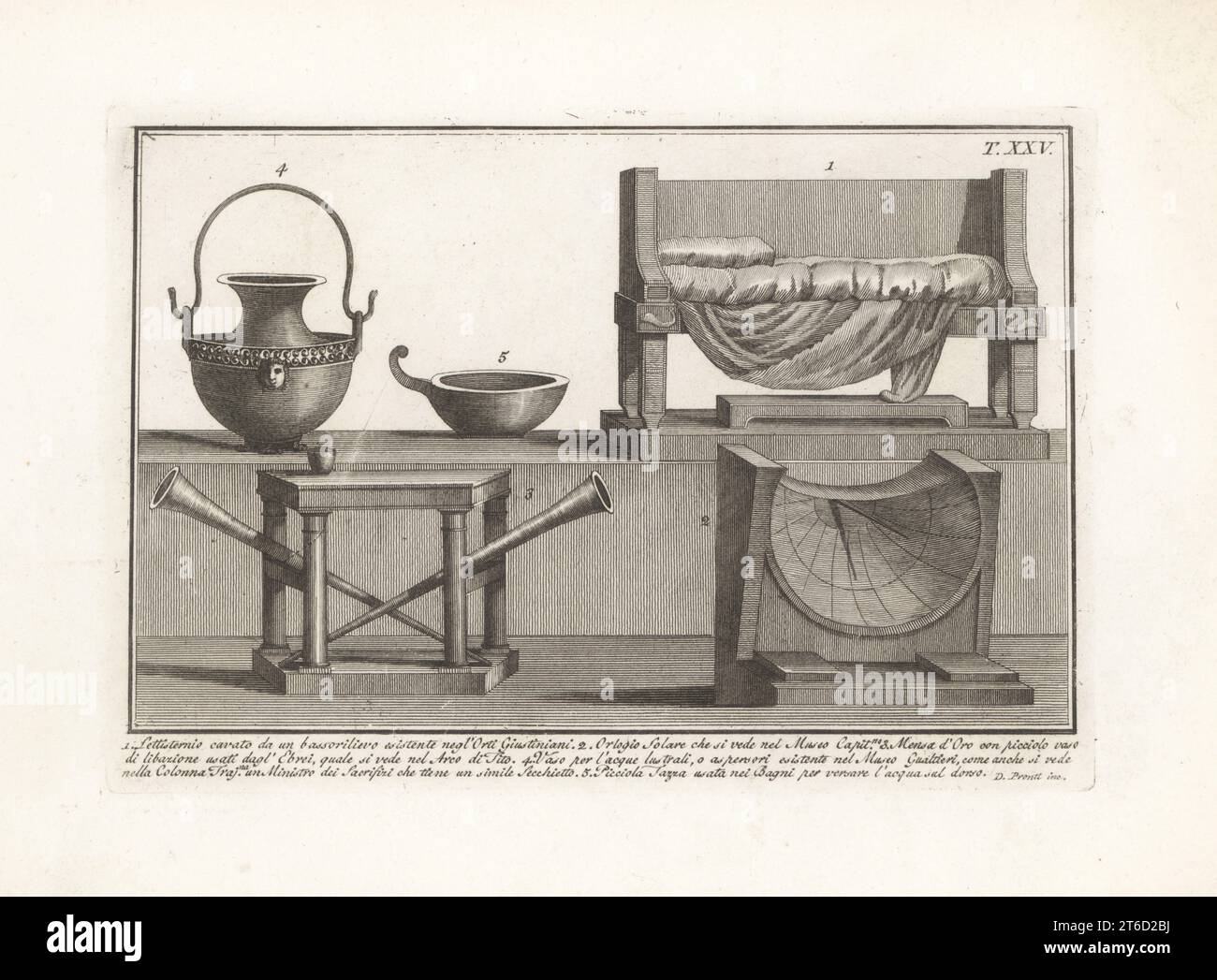 Feasting couch or lectisternium from a bas-relief in the Temple of ...