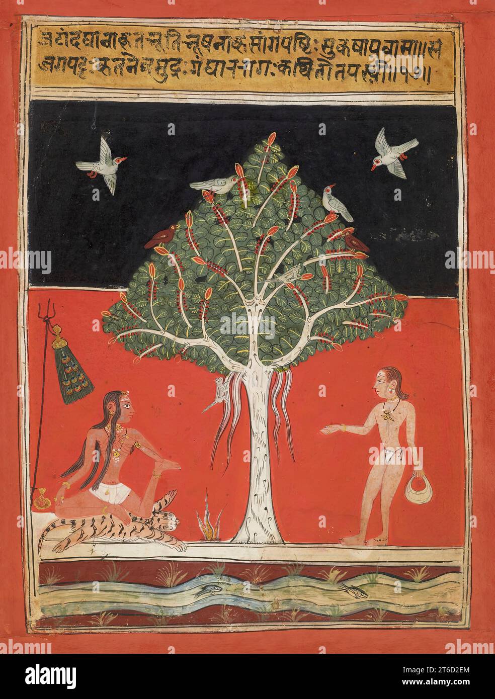 Raga Gandhara, 1650-75. A gaunt ascetic with protruding ribs sits on a ...