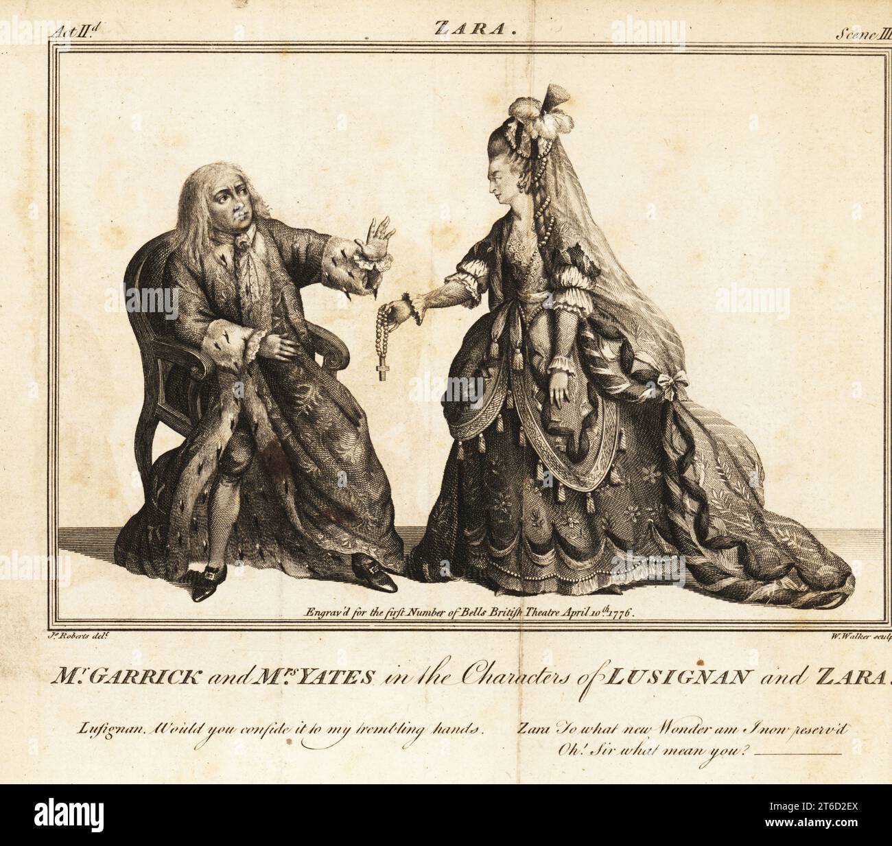 Mr. David Garrick and Mrs. Mary Ann Yates in the characters of Lusignan ...