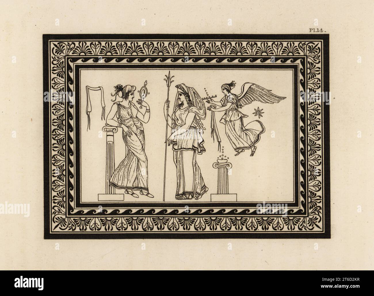 Cretan princess Ariadne with a diadem in her hair, holding a ferula as ...