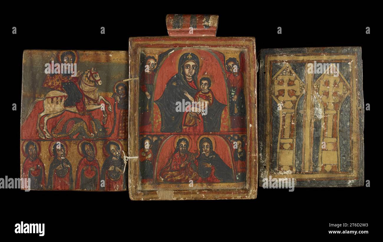 Double-sided Icon with Scenes from the Life of Christ, the Virgin Mary, and the Saints, 18th ...
