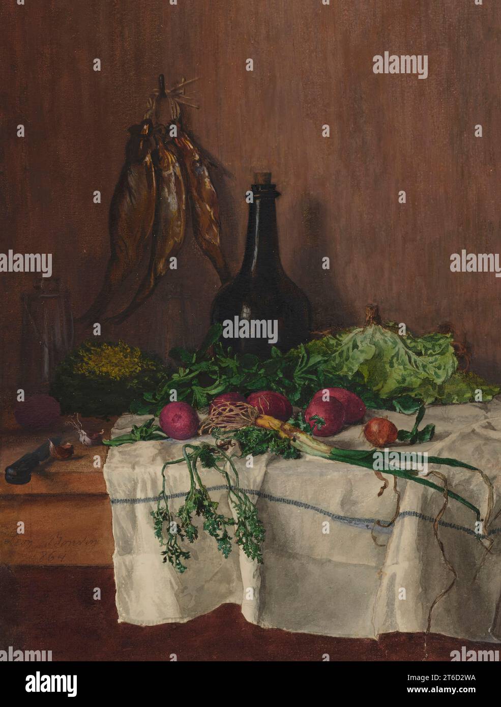 Still Life with Fish, 1864 Stock Photo - Alamy