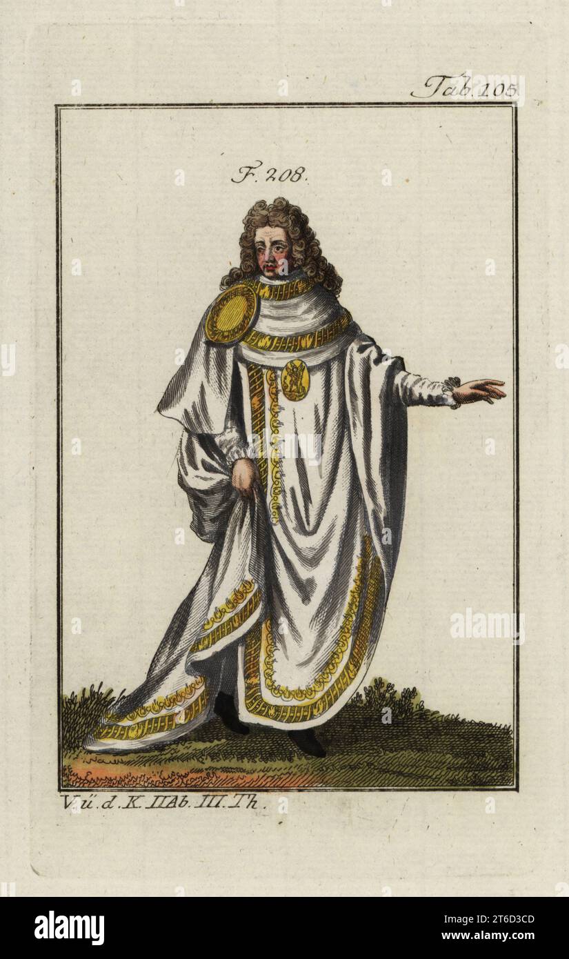 Knight in ceremonial robes of the Order of Saint Micheal, a French ...