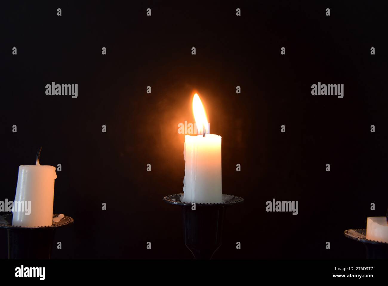 Candle flame and smoke Stock Photo - Alamy