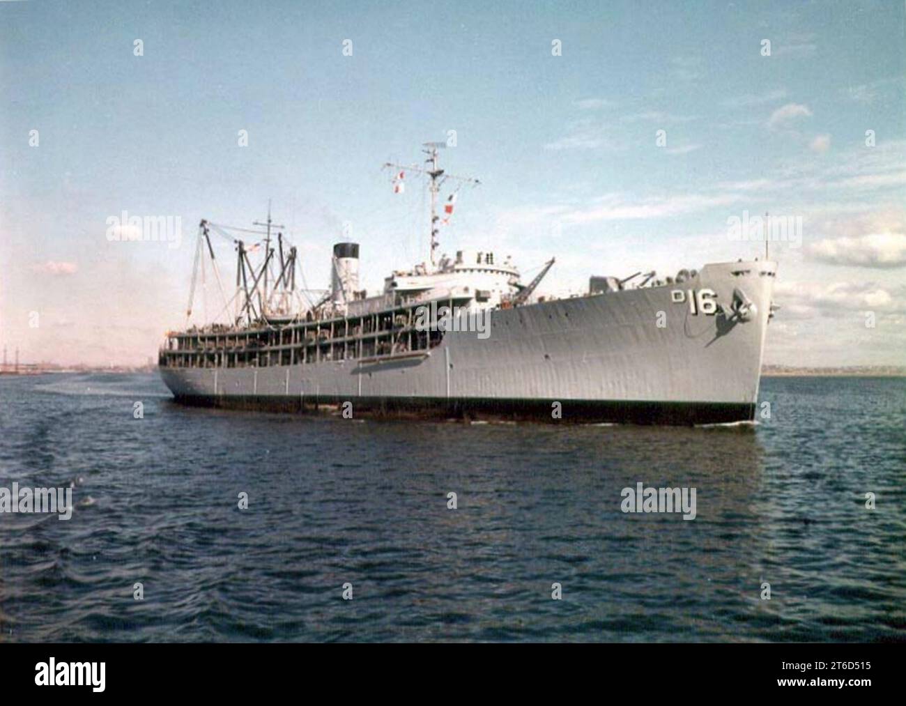 USS Cascade (AD-16) underway in Boston Harbor in March 1962 Stock Photo ...