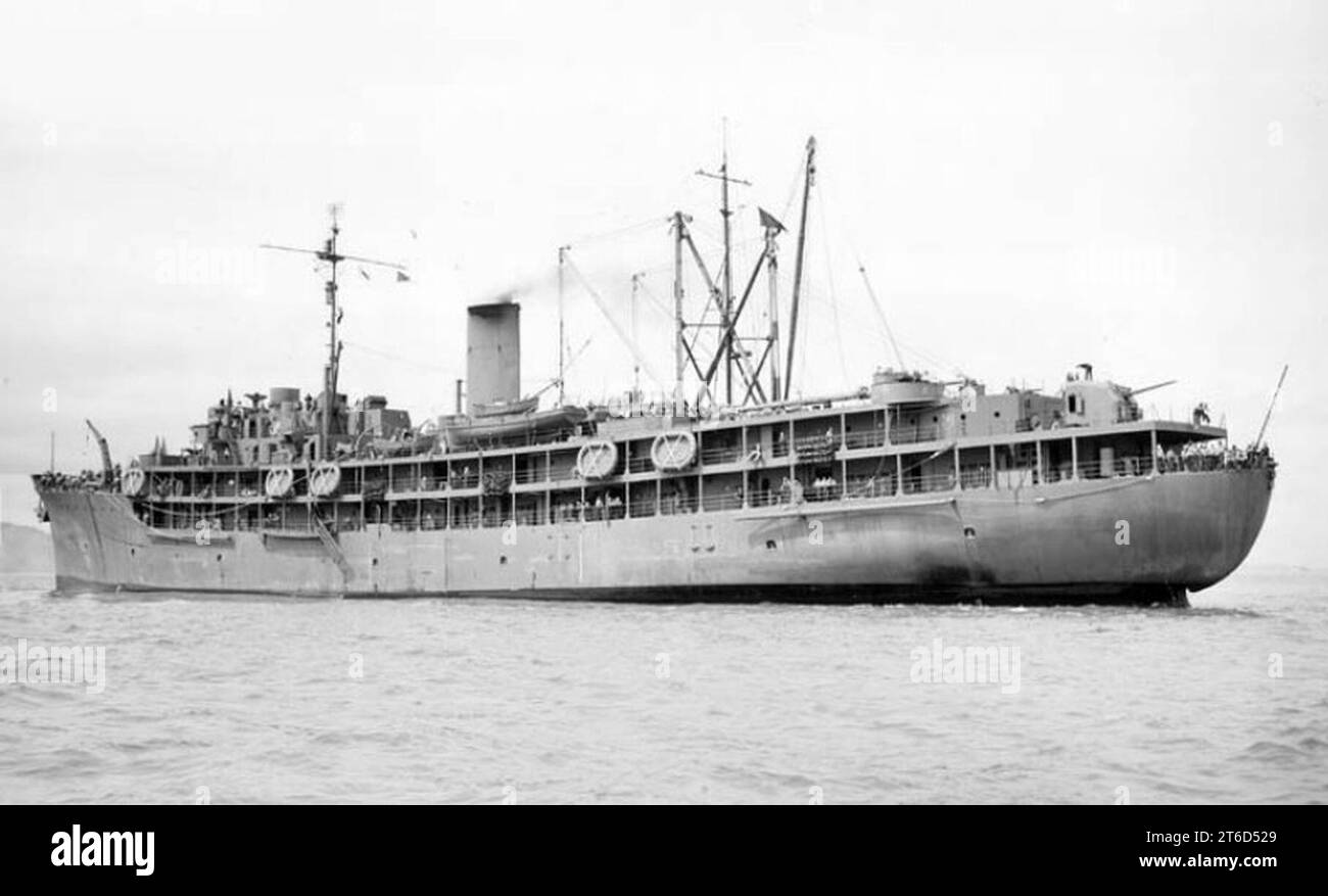 USS Cascade aft port quarter view 1943 Stock Photo - Alamy