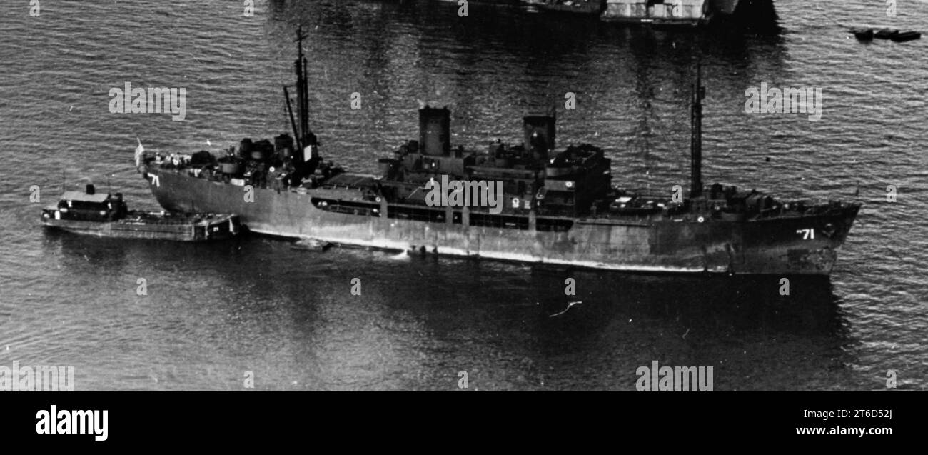 USS Catron (APA-71) at Pearl Harbor, Hawaii (USA), in February 1946 ...
