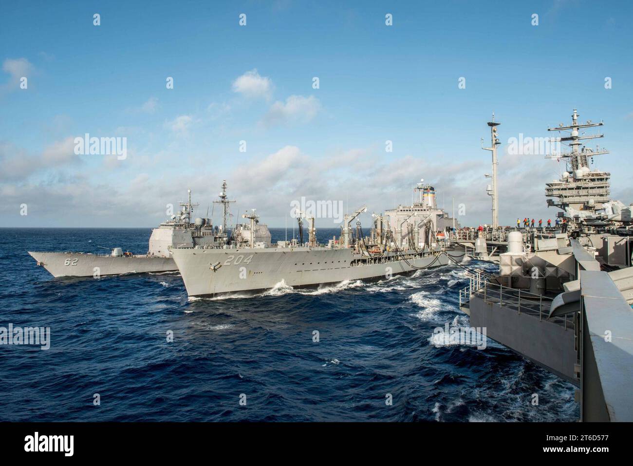 USS Chancellorsville (CG-62) steams alongside USNS Rappahannock (T-AO ...