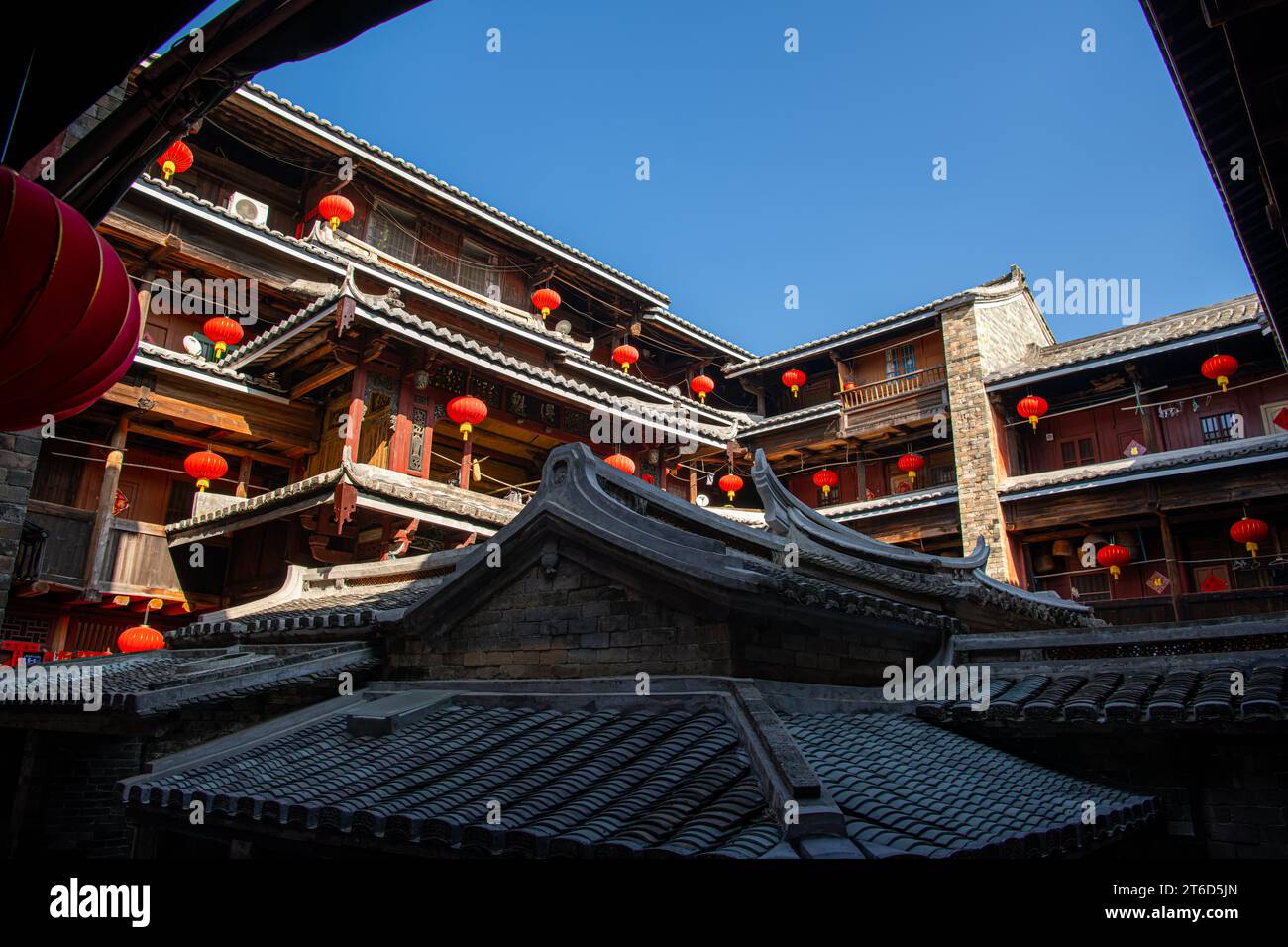 Picture Inside of a Tulou. Photo inside of the Hekeng tulou cluster ...