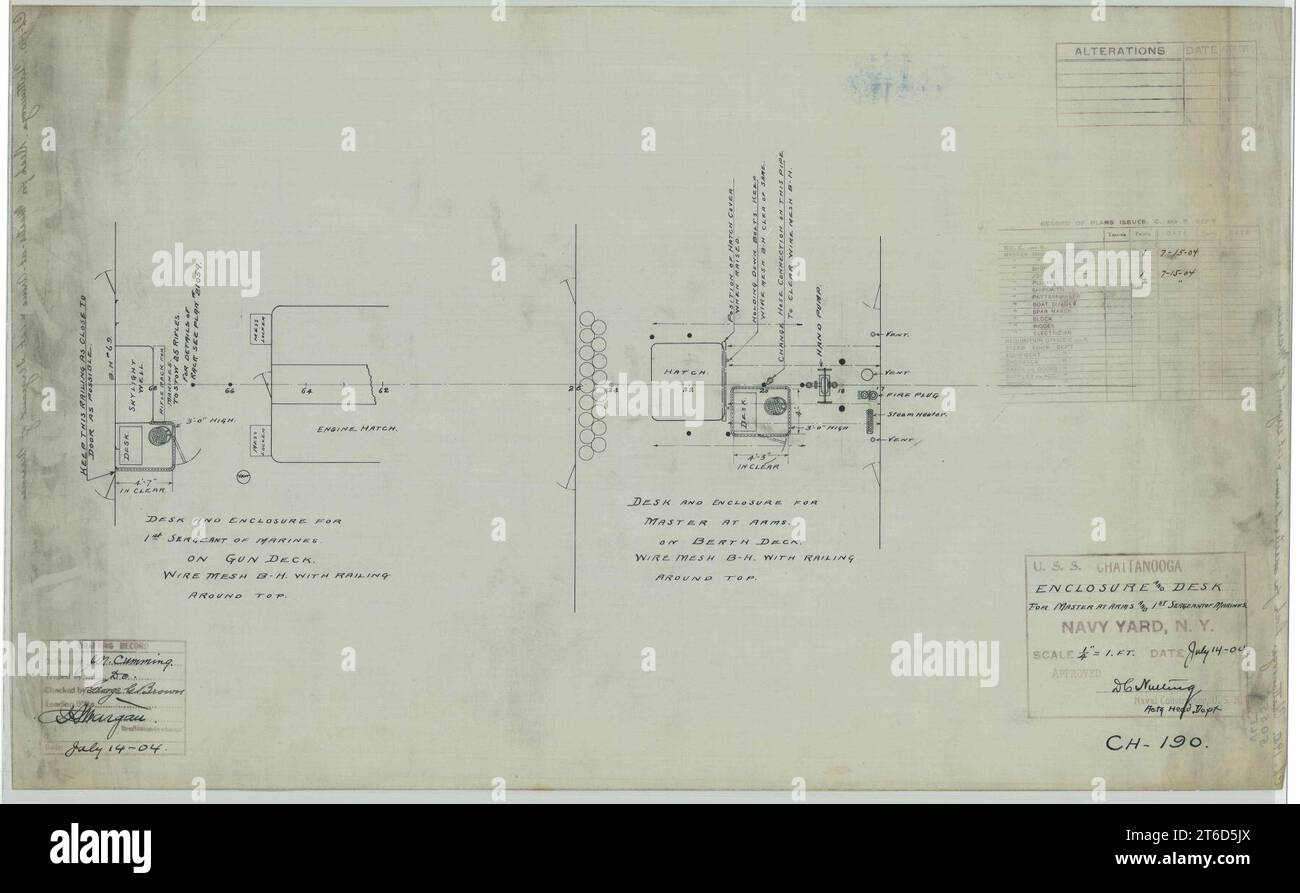 USS Chattanooga (C-16)- Enclosure and Desk for Master at Arms and 1st ...