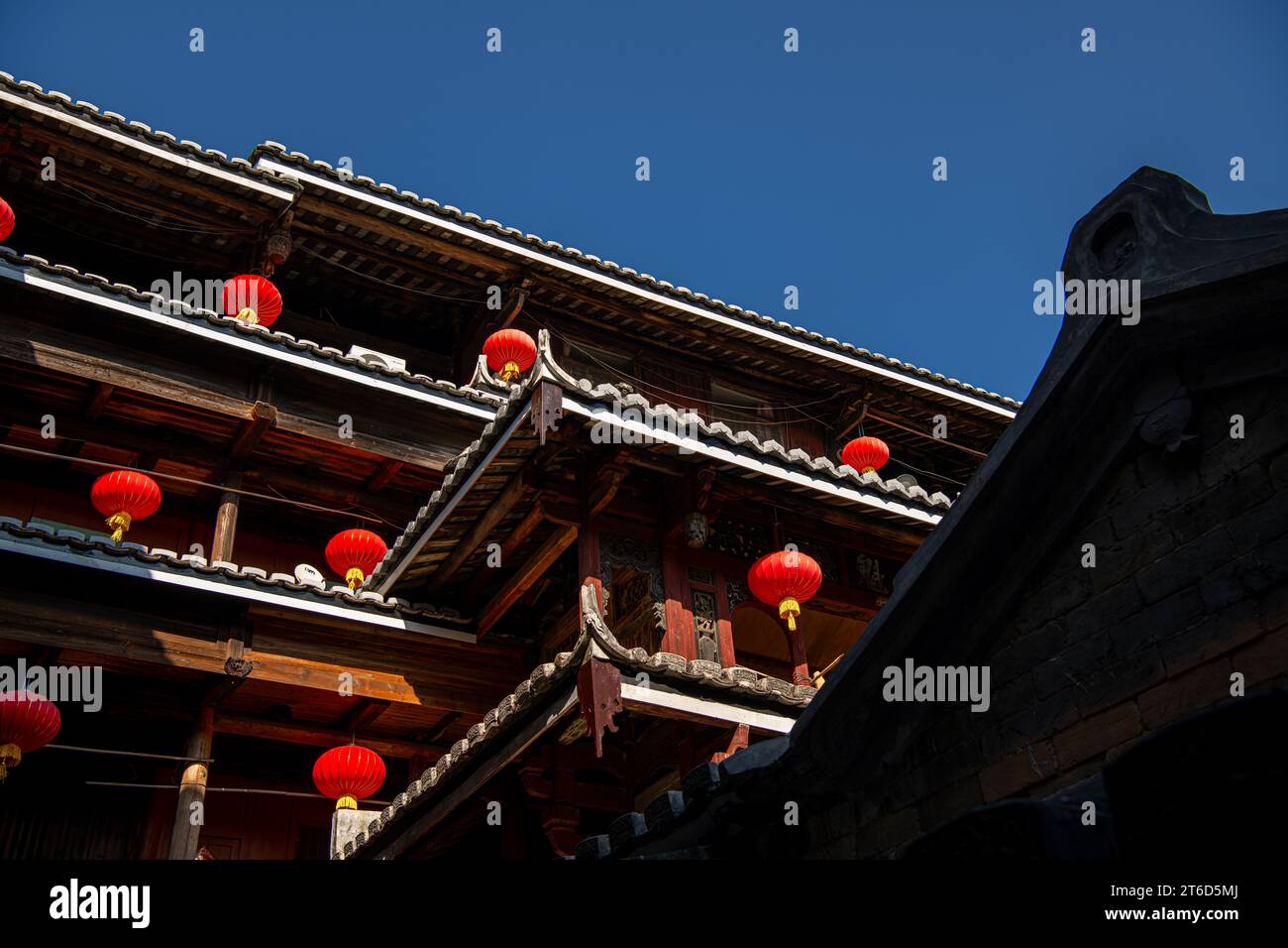 Hekeng Tulou Cluster in the early morning. Tulou is the unique ...