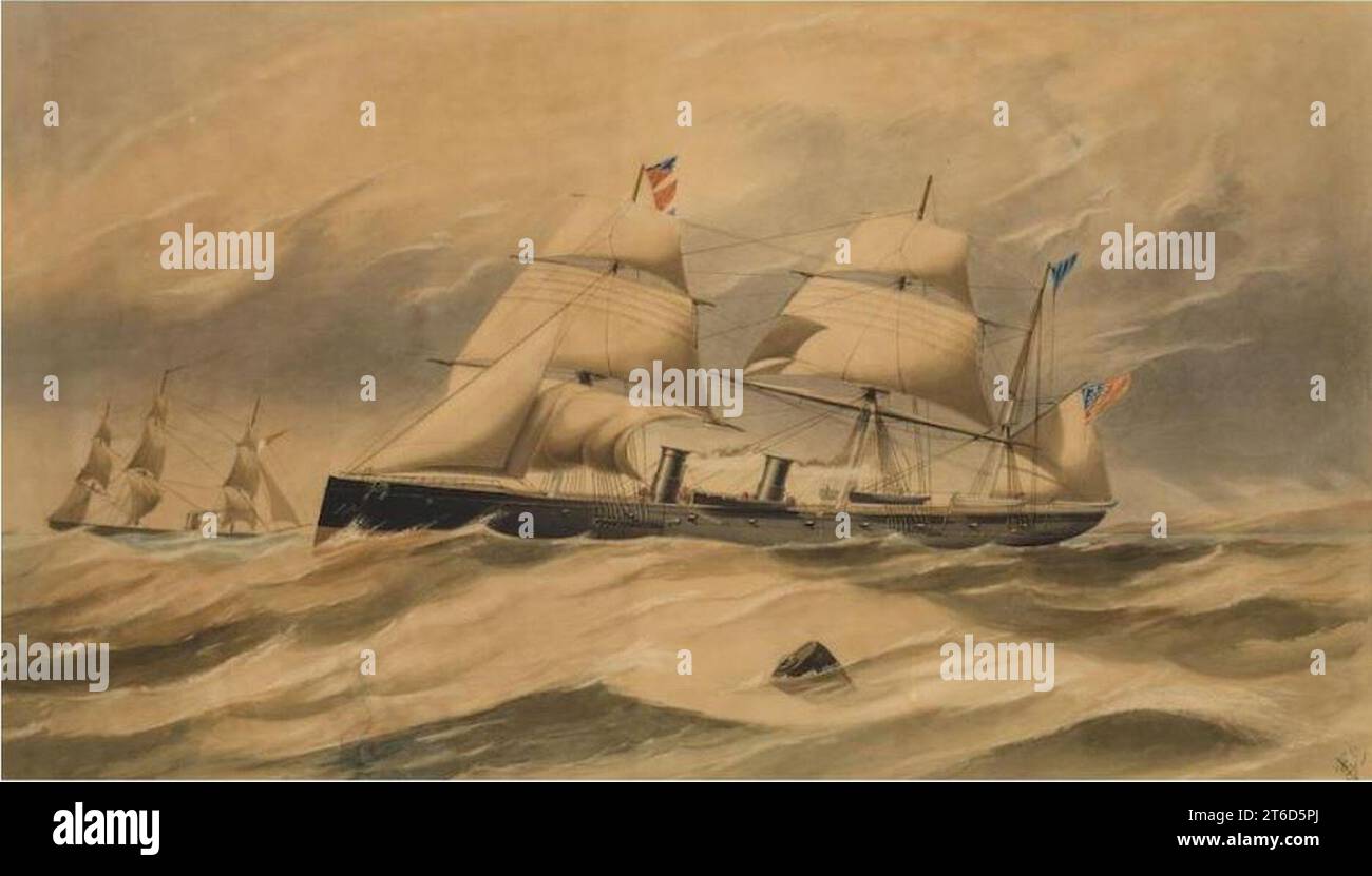 USS Chattanooga at Sea, 1866 Stock Photo - Alamy