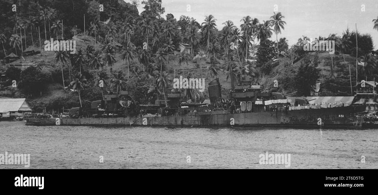 USS Chevalier (DD-451) at Tulagi in July 1943 Stock Photo - Alamy