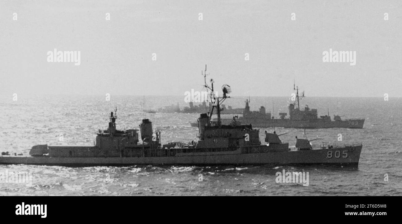 USS Chevalier (DD-805) and USS Gurke (DD-783) underway in the Pacific ...