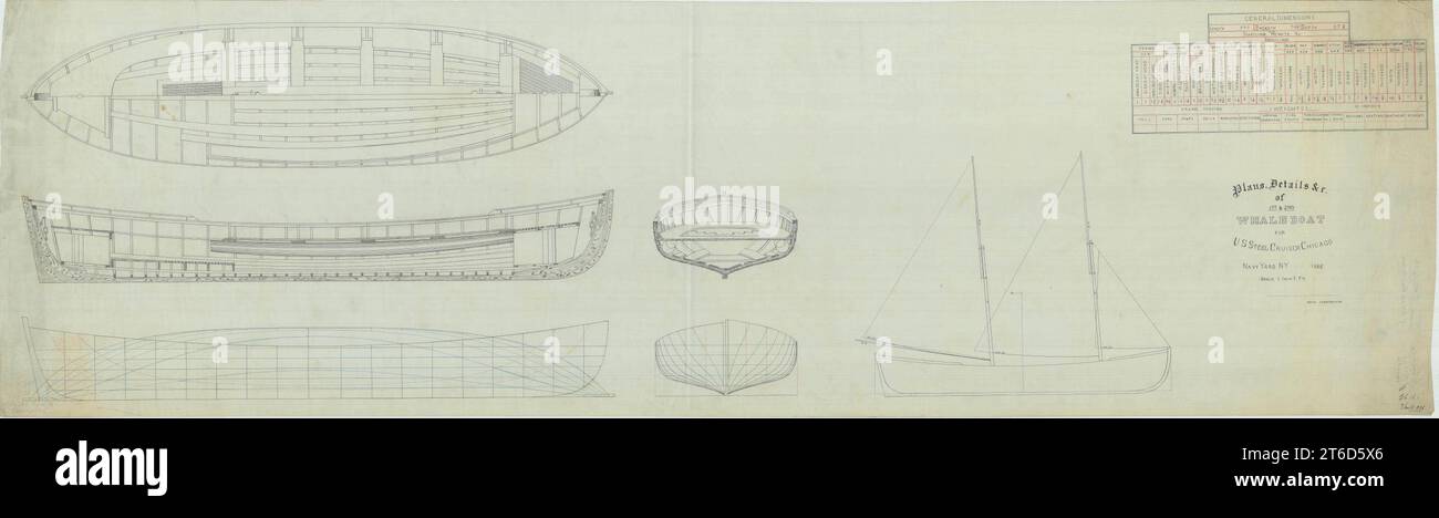 USS Chicago (CA-29)- Plans, Details &c. of 1st & 2nd Whale Boat Stock ...