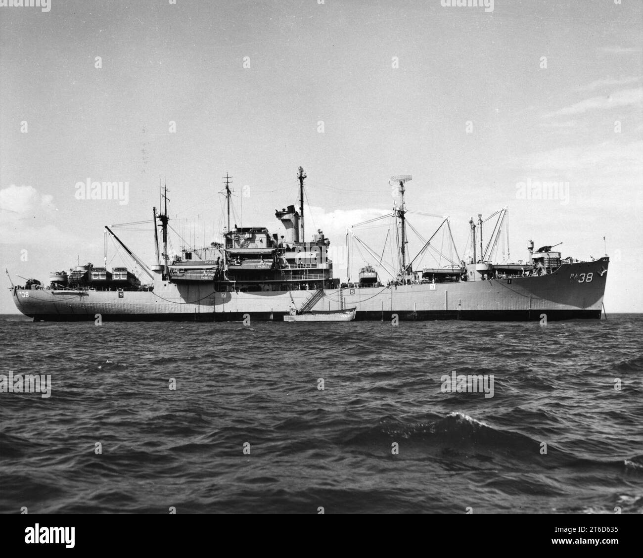 USS Chilton (APA-38) at anchor, circa in the 1950s (L45-51.02.01 Stock ...