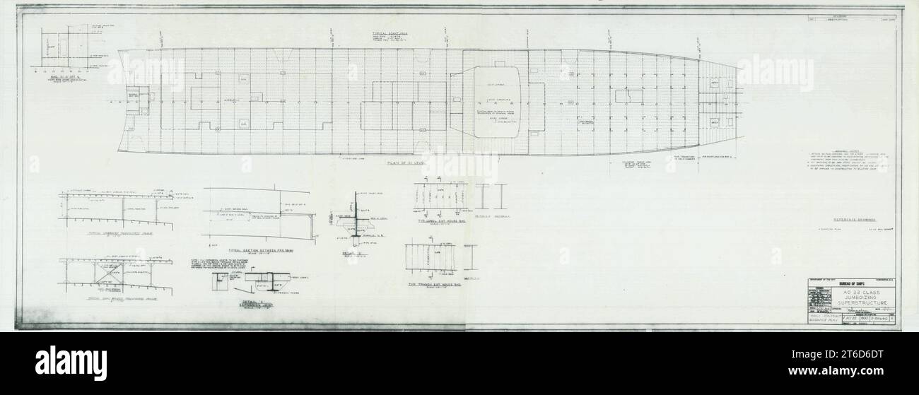 USS Cimarron (AO-22)- Superstructure Stock Photo - Alamy