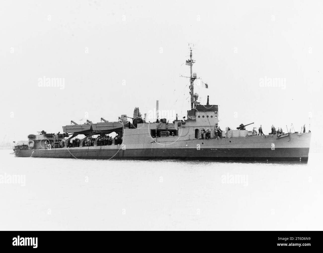 USS Clemson (APD-31) off the Charleston Navy Yard on 21 April 1944 ...