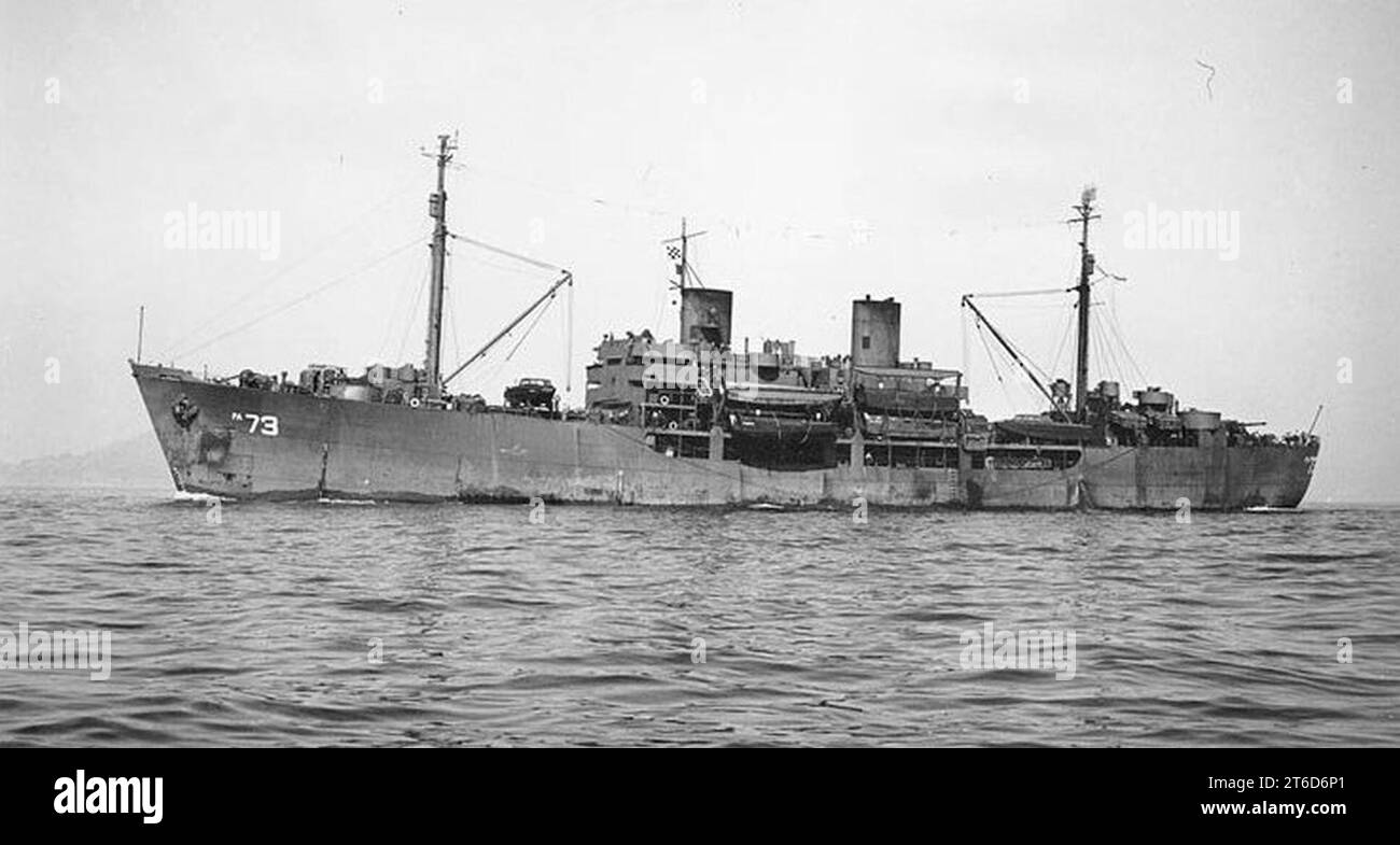 USS Cleburne (APA-73) underway in San Francisco Bay, California (USA ...