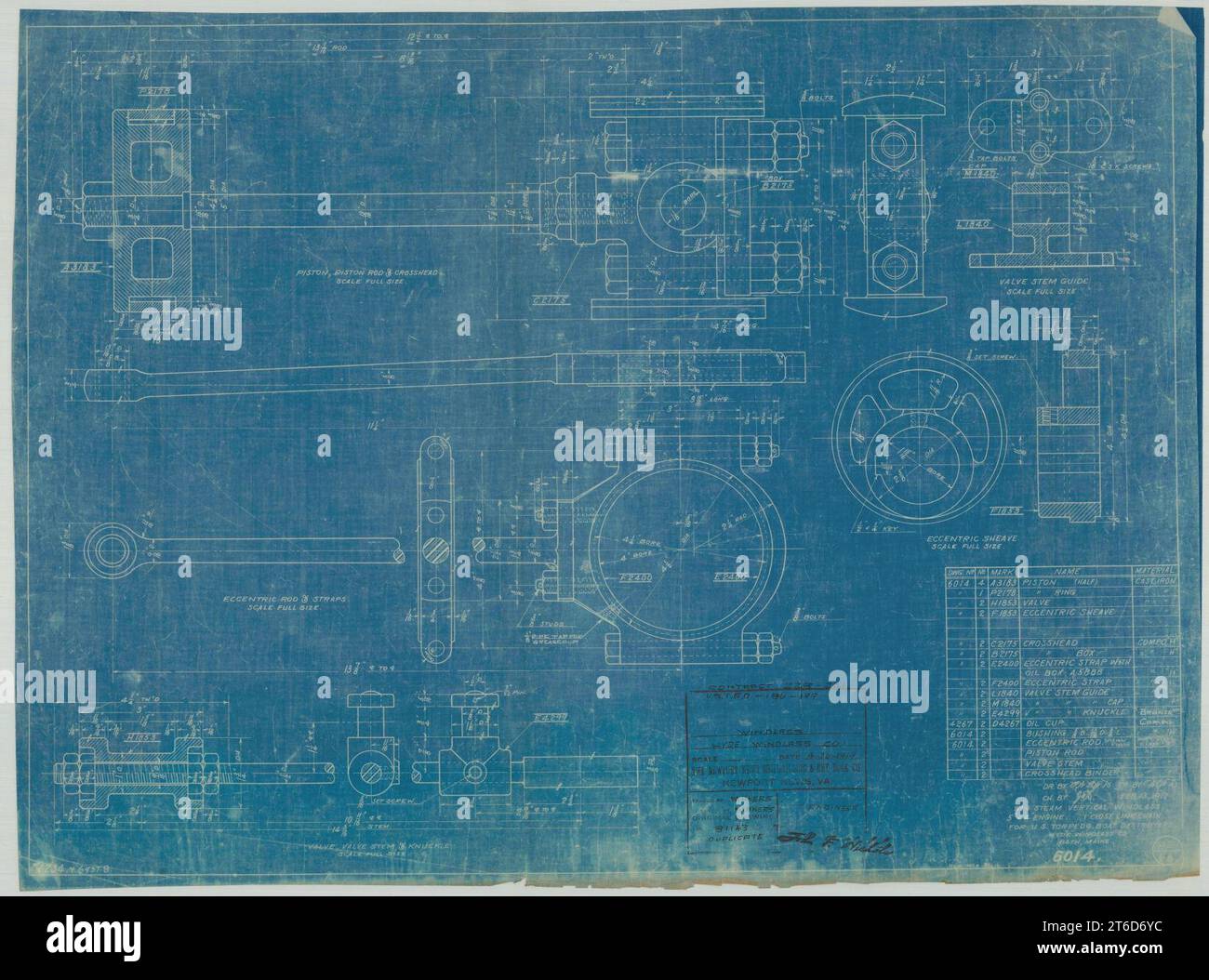 USS Clemson (DD-186)- No. 1 Steam Vertical Windlass., Sheet 13 Stock ...