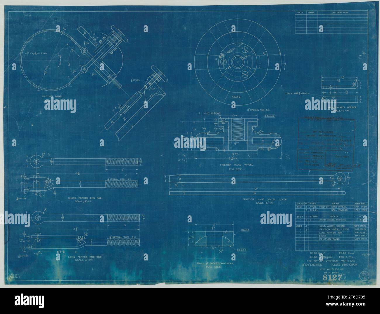 USS Clemson (DD-186)- No. 1 Steam Vertical Windlass., Sheet 15 Stock ...