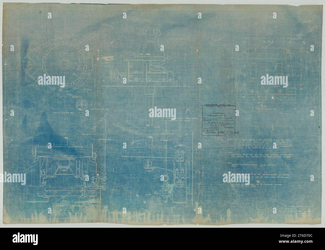 USS Clemson (DD-186)- No. 1 Steam Vertical Windlass., Sheet 17 Stock ...