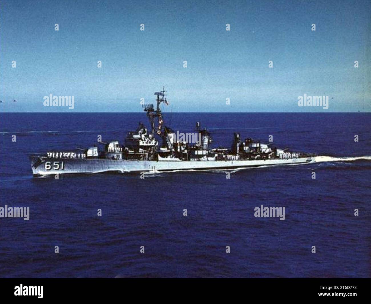 USS Cogswell (DD-651) underway in the Pacific Ocean, circa in 1960 ...