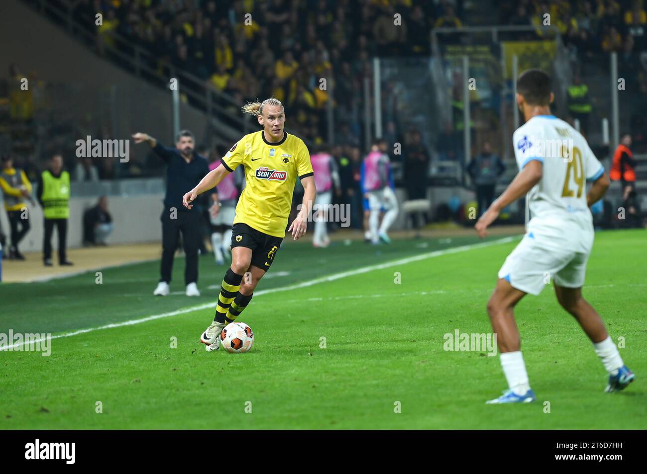 Athens, Greece. 09th Nov, 2023. 21 Domagoj Vida of AEK FC during the ...