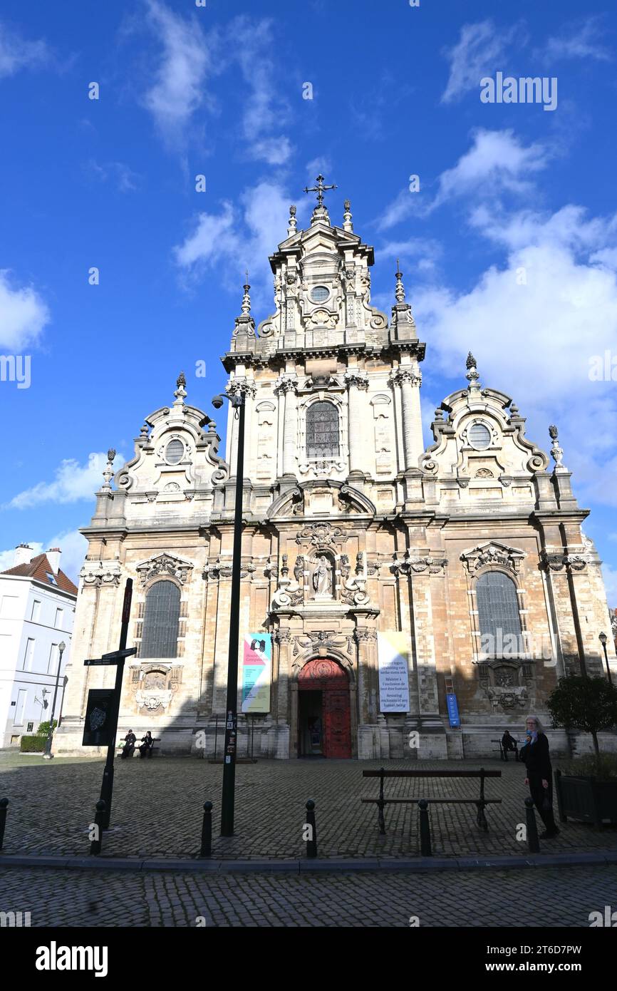 Front exterior of the Church of St. John the Baptist at the Béguinage ...