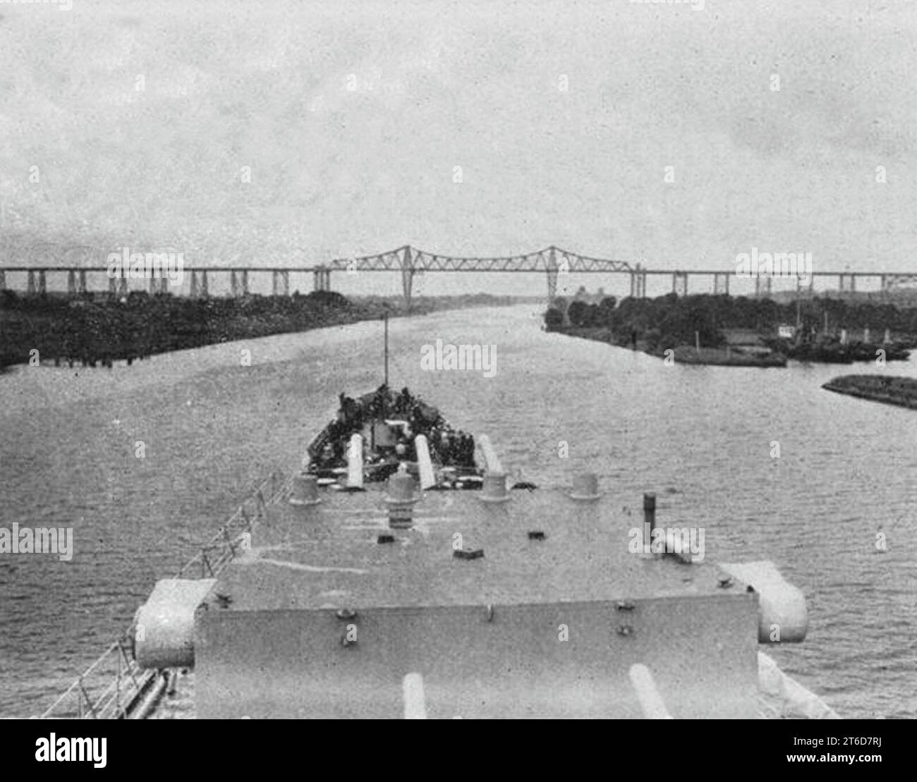 USS Columbus (CA-74) transiting the Kiel Canal on 28 July 1949 Stock ...