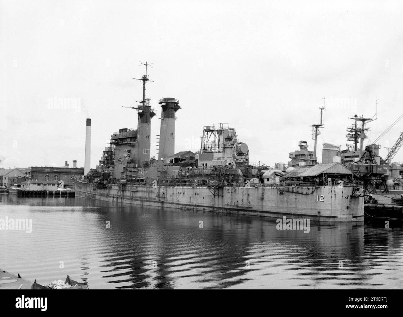 USS Columbus (CG-12) during conversion at Puget Sound Navy Yard 1961 ...