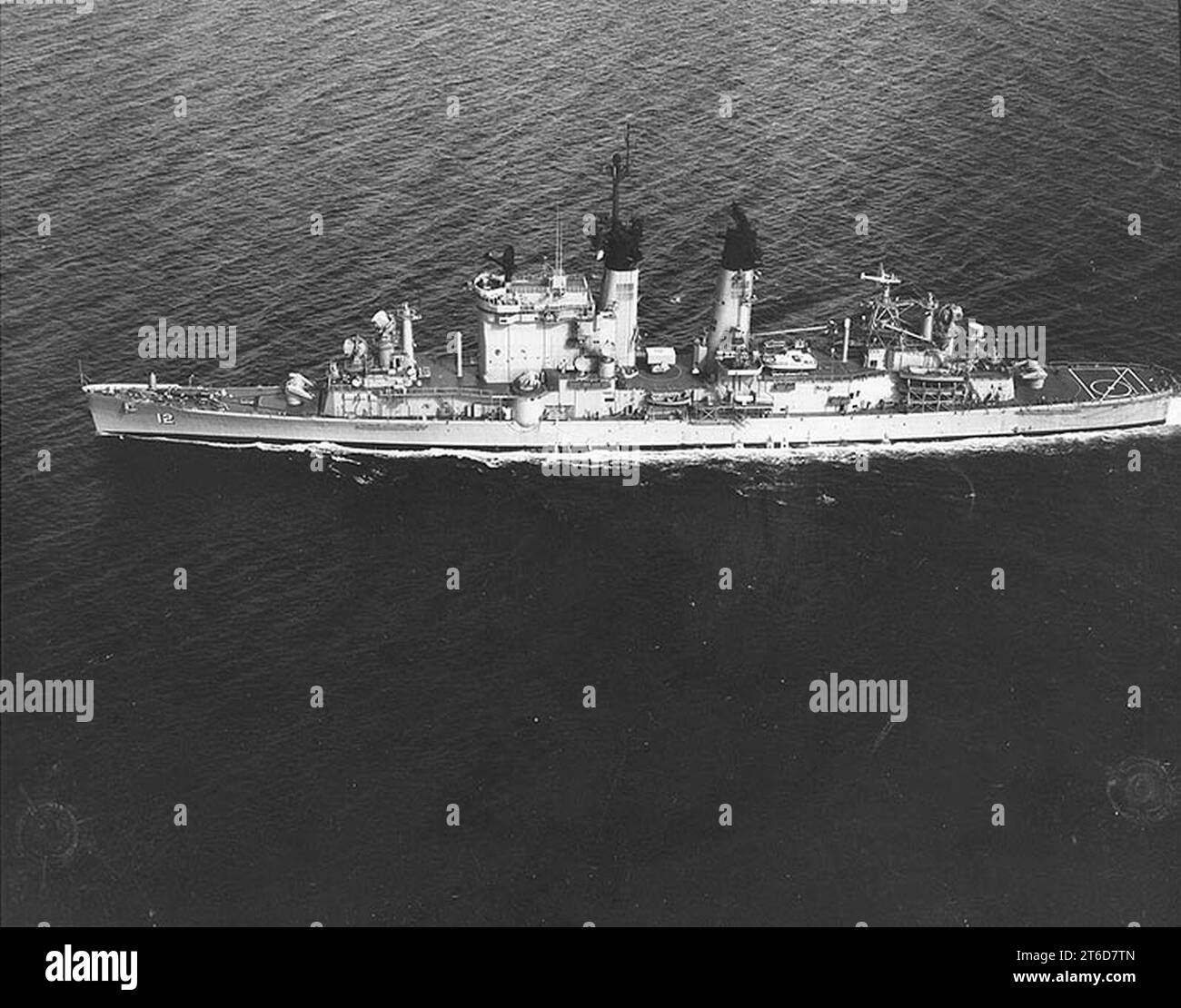 USS Columbus (CG-12) underway in the Mediterranean Sea, in 1974 Stock ...