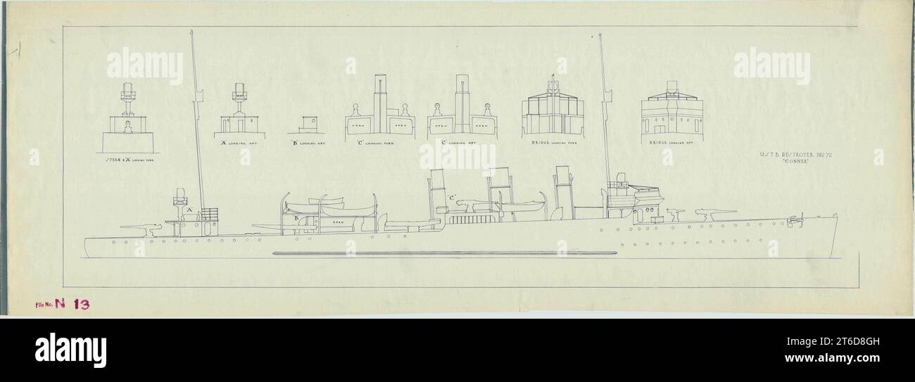 USS Conner (DD-72)- U.S.T.B. Destroyer No 72 Stock Photo - Alamy