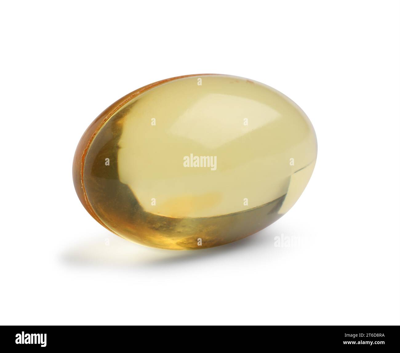 One yellow pill on white background. Medicinal treatment Stock Photo ...