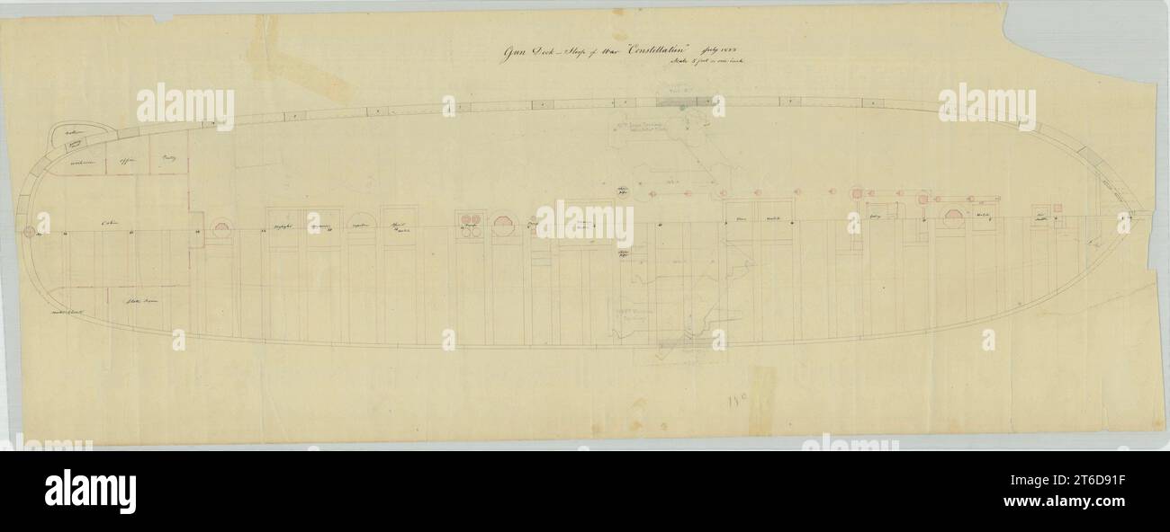 USS Constellation (Sloop)- Gun Deck Stock Photo - Alamy